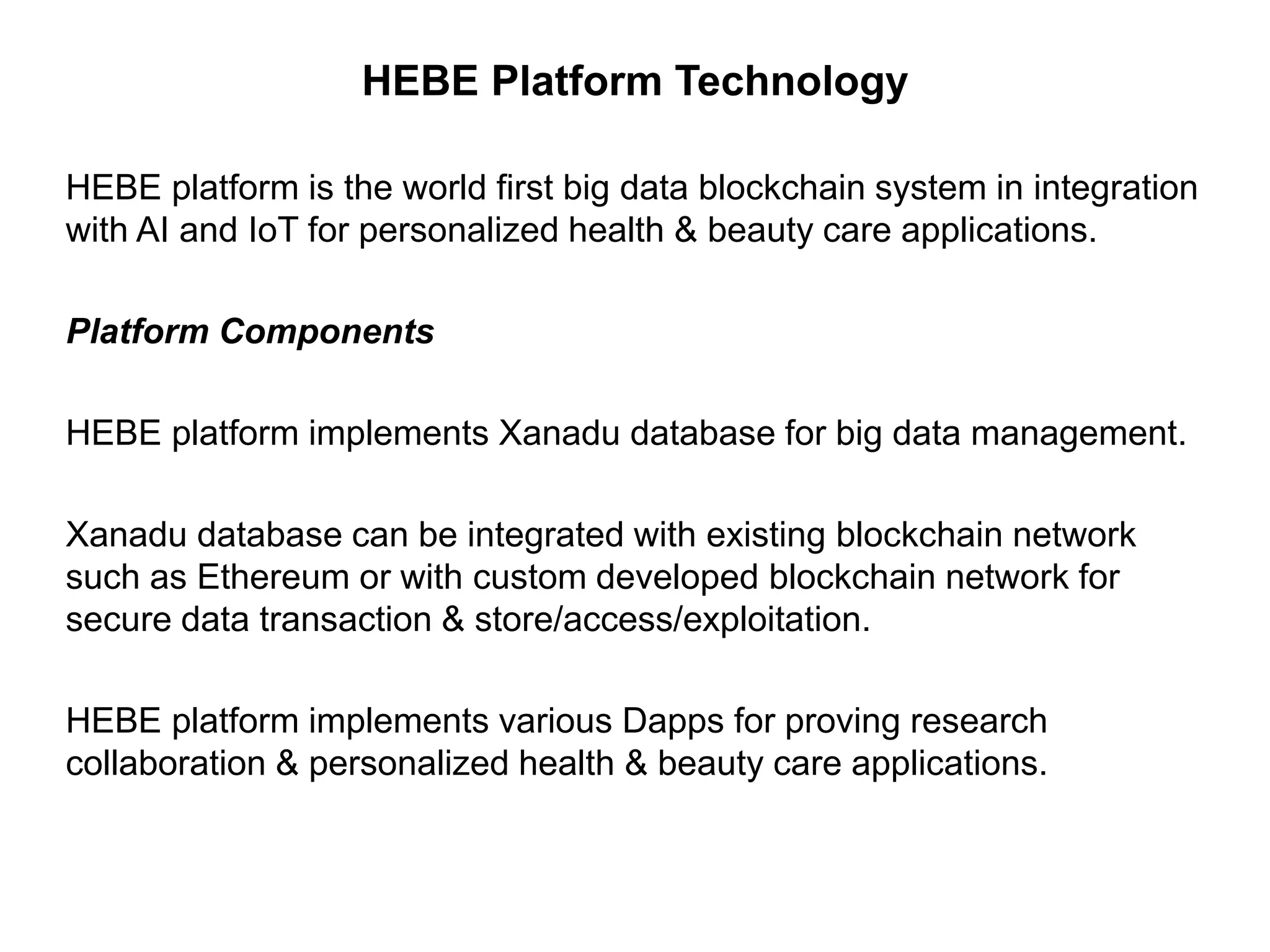 HEBE Platform Technology | PPT