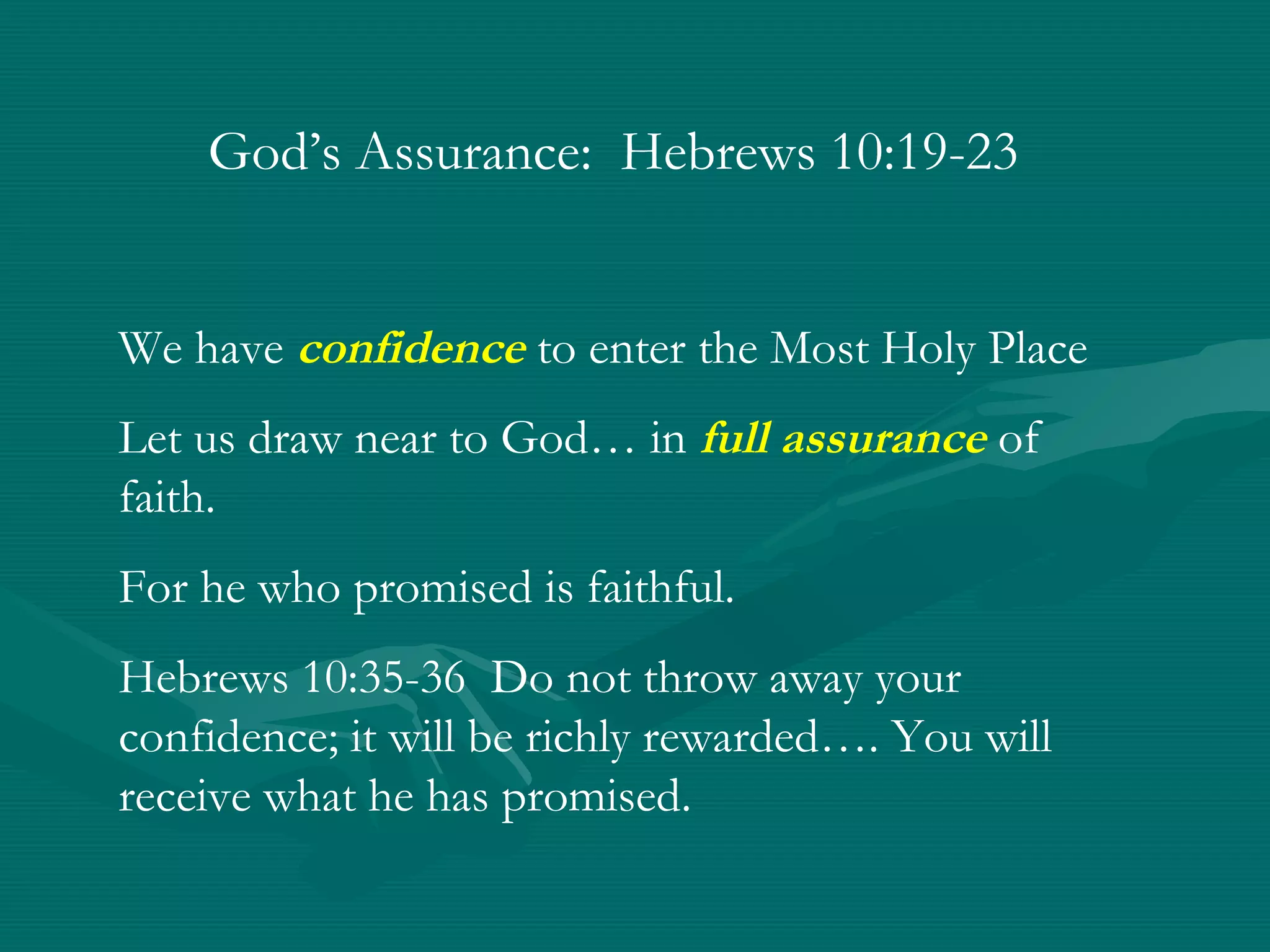 Hebrews: Salvation, Predestination and Falling Away | PPT