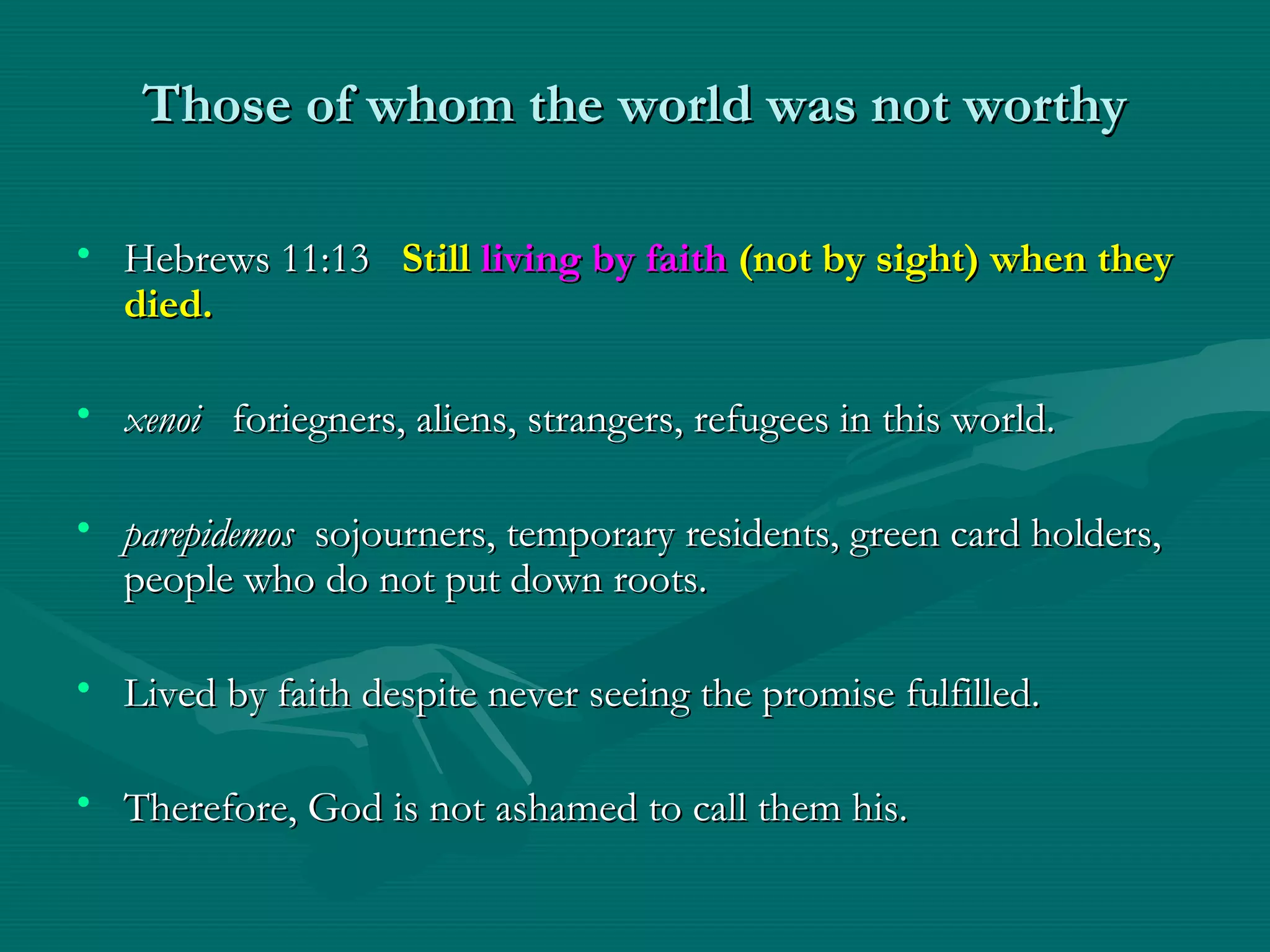 Hebrews: Salvation, Predestination and Falling Away | PPT