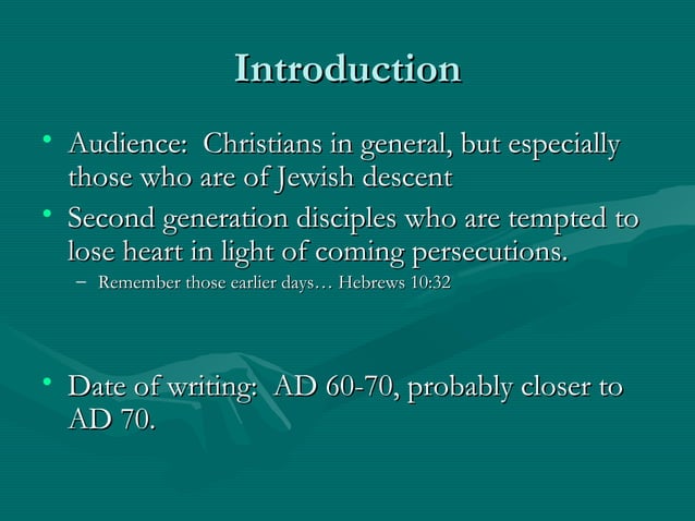 Hebrews: Salvation, Predestination and Falling Away | PPT