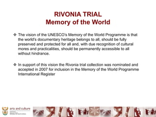 Rivonia Trial Dictabelt Project, Save Your Archive, Gerrit Wagener ...