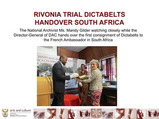 Rivonia Trial Dictabelt Project, Save Your Archive, Gerrit Wagener ...