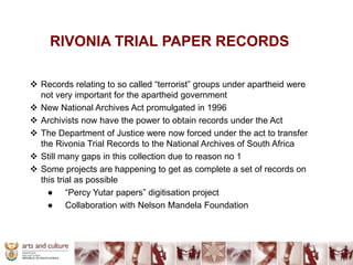 Rivonia Trial Dictabelt Project, Save Your Archive, Gerrit Wagener ...