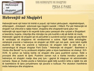 Hebrenjtë në Shqipëri | PPTX