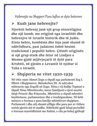 Hebrenjte ne Shqiperi Para luftes se dyte boterore KLASA 8B histori.docx