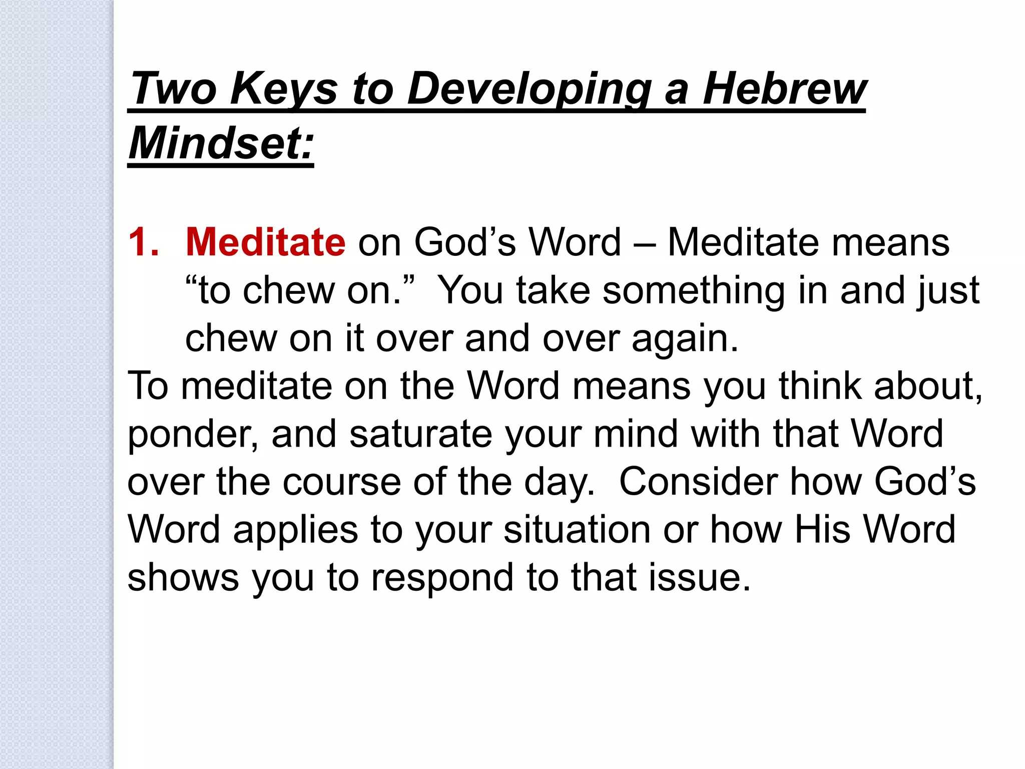 Hebrew mindset | PPTX