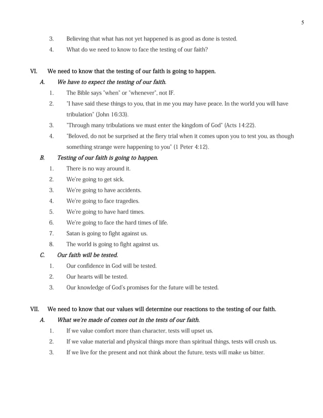 Free Sermon Outline - Hebrews 11:1-6 - A Matter of Faith | PDF