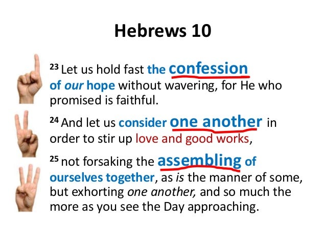 Hebrews 10:23-25