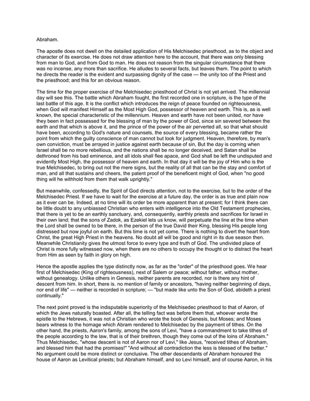 Hebrews 7 commentary | PDF