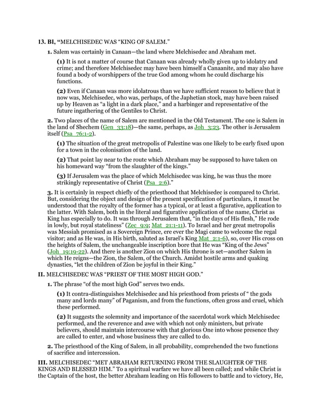 Hebrews 7 commentary | PDF | Christianity | Religion & Spirituality