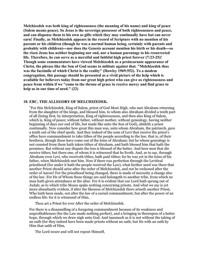 Hebrews 7 commentary | PDF
