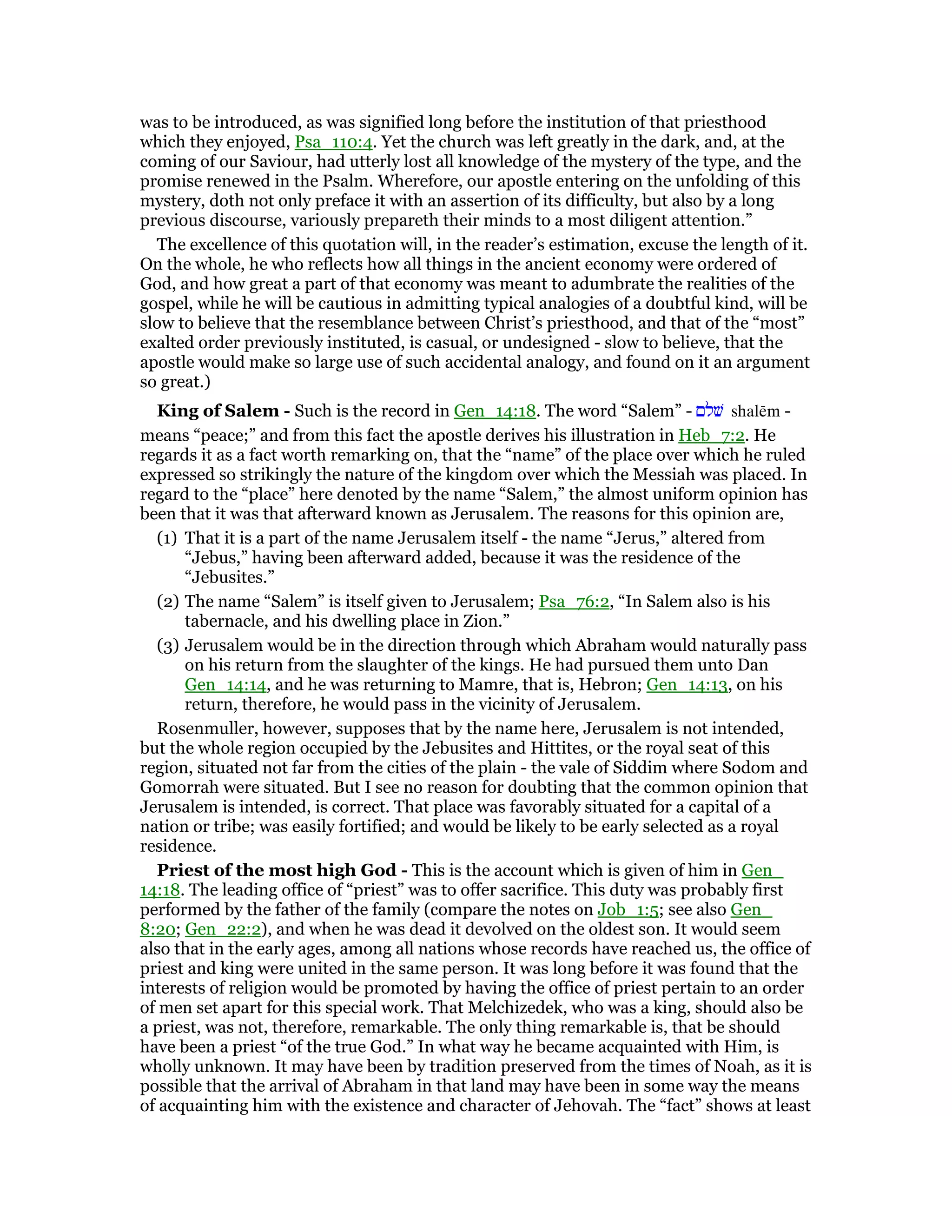 Hebrews 7 commentary | PDF | Christianity | Religion & Spirituality