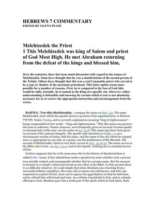 Hebrews 7 commentary | PDF