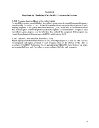 HEC PhD Policy and Quality FrameWork for Public and Private ...