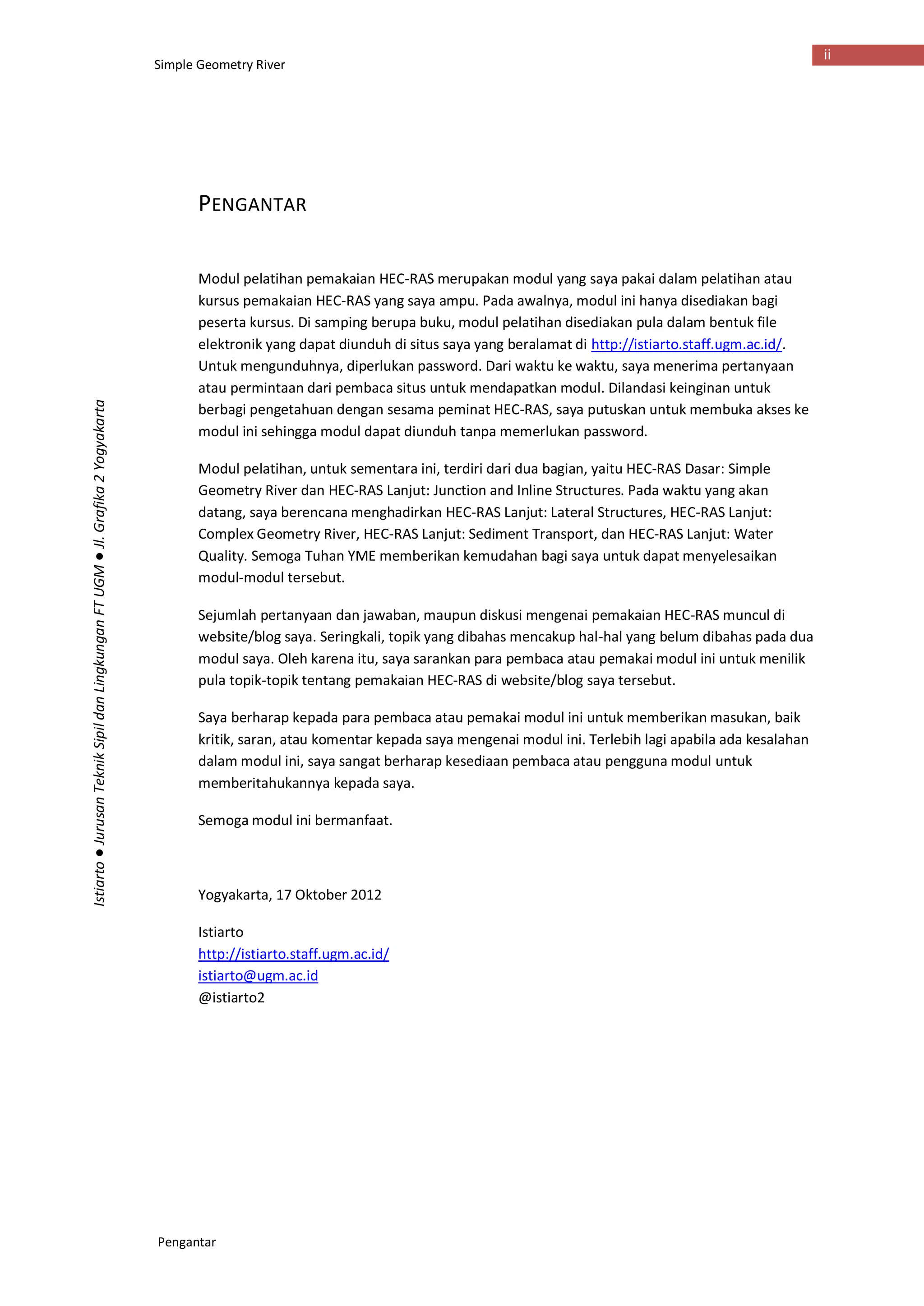 Hec ras dasar simple geometry river okt12 | PDF