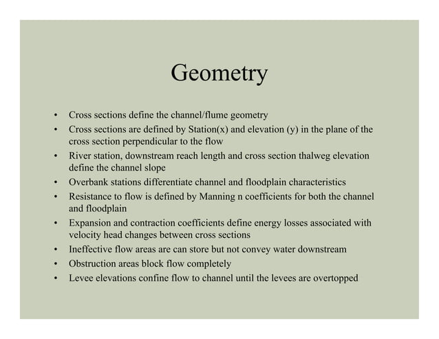 Hec ras tutorial-flume_example | PDF