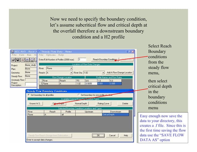 Hec ras tutorial-flume_example | PDF