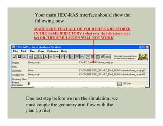 Hec ras tutorial-flume_example | PDF
