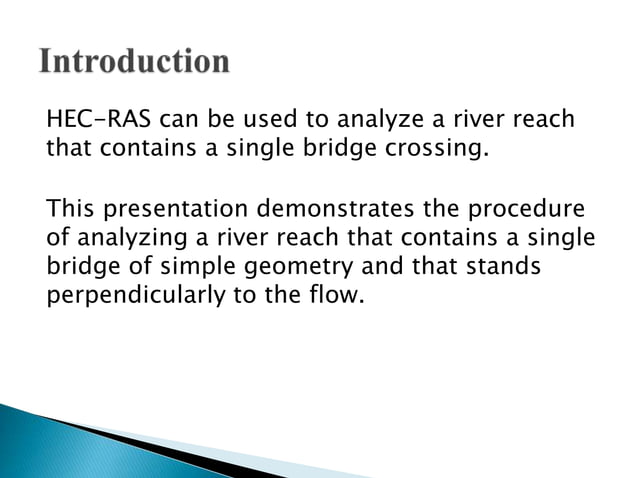 HEC-RAS tutorial on single bridge | PPTX