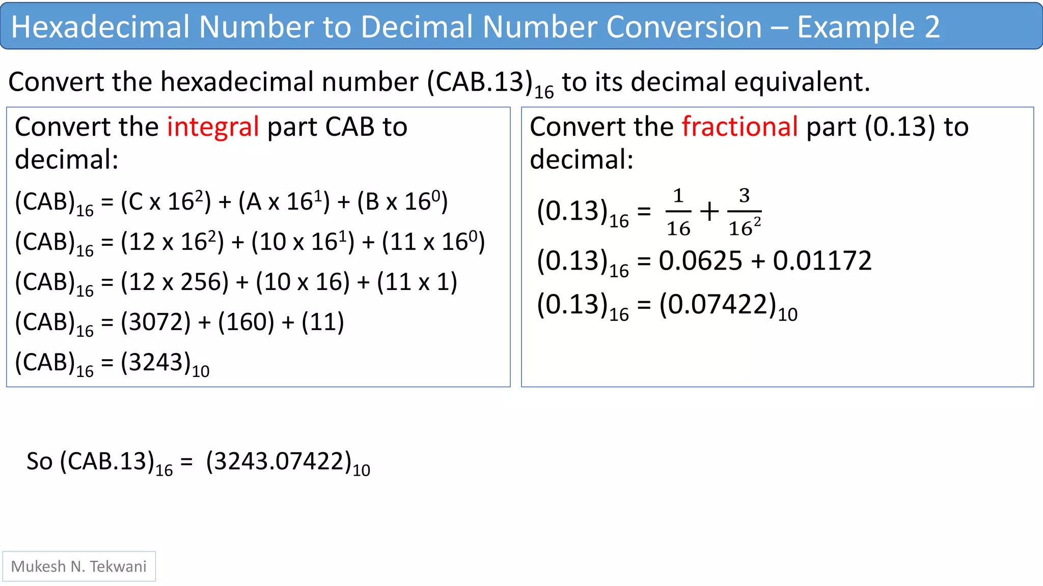 Hexadecimal to decimal conversion | PPTX