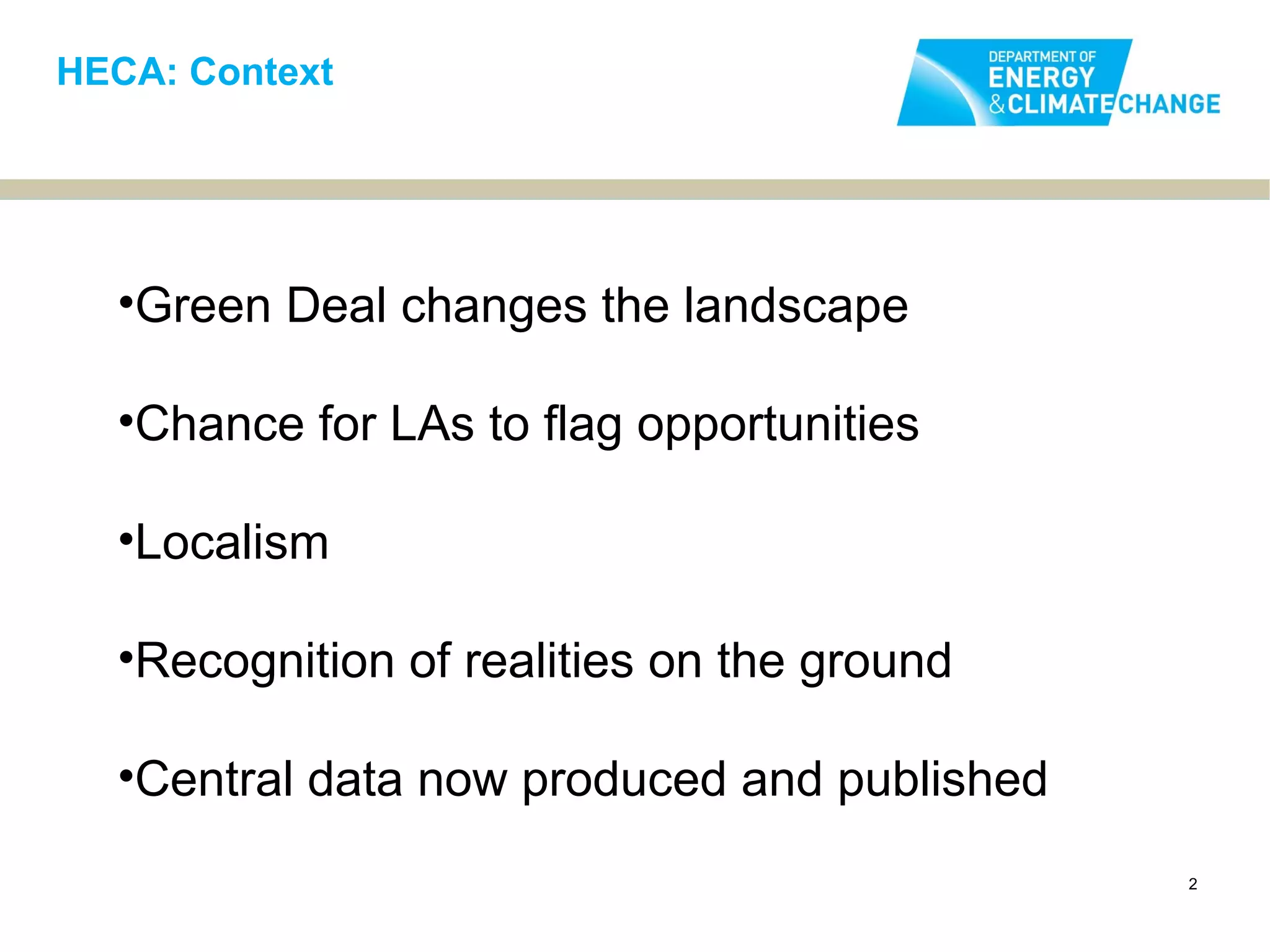 HECA is BACK - DECC HECA overiew | PPT