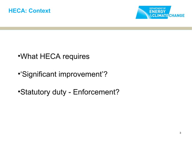 HECA is BACK - DECC HECA overiew | PPT | Science