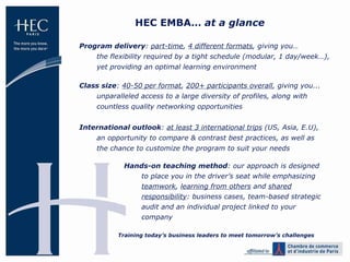 Hec Emba Highlights (Eng) | PPS | Business Administration | Business