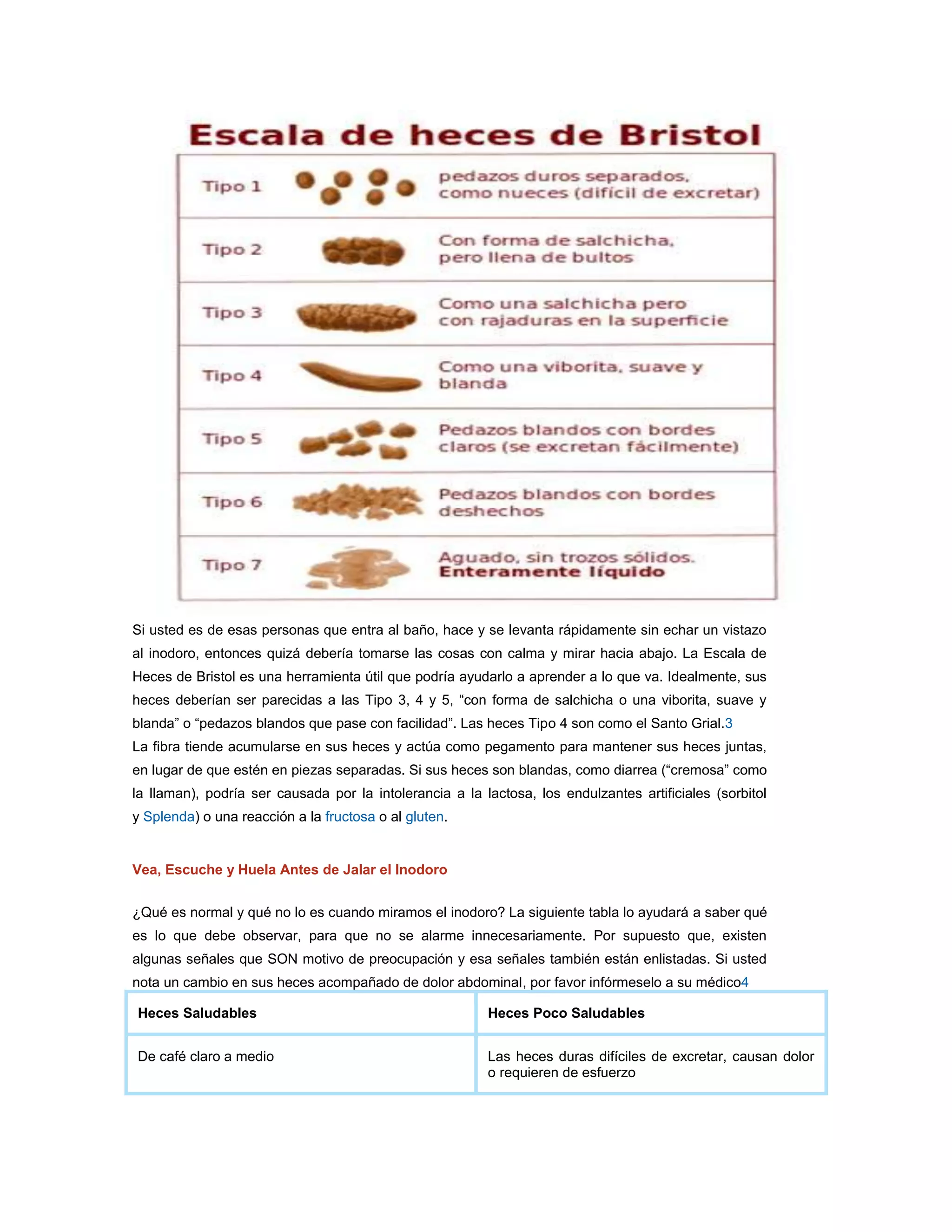 Heces fecales caracteristicas | DOCX