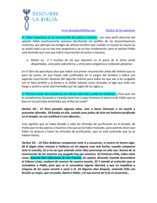 Hechos 23 y 24 escoge tu perfil doctrinal | PDF