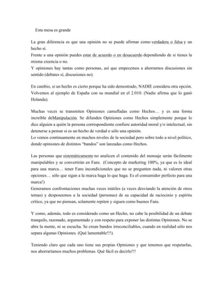Diferencia entre hechos y opiniones Agustín Sánchez | PDF