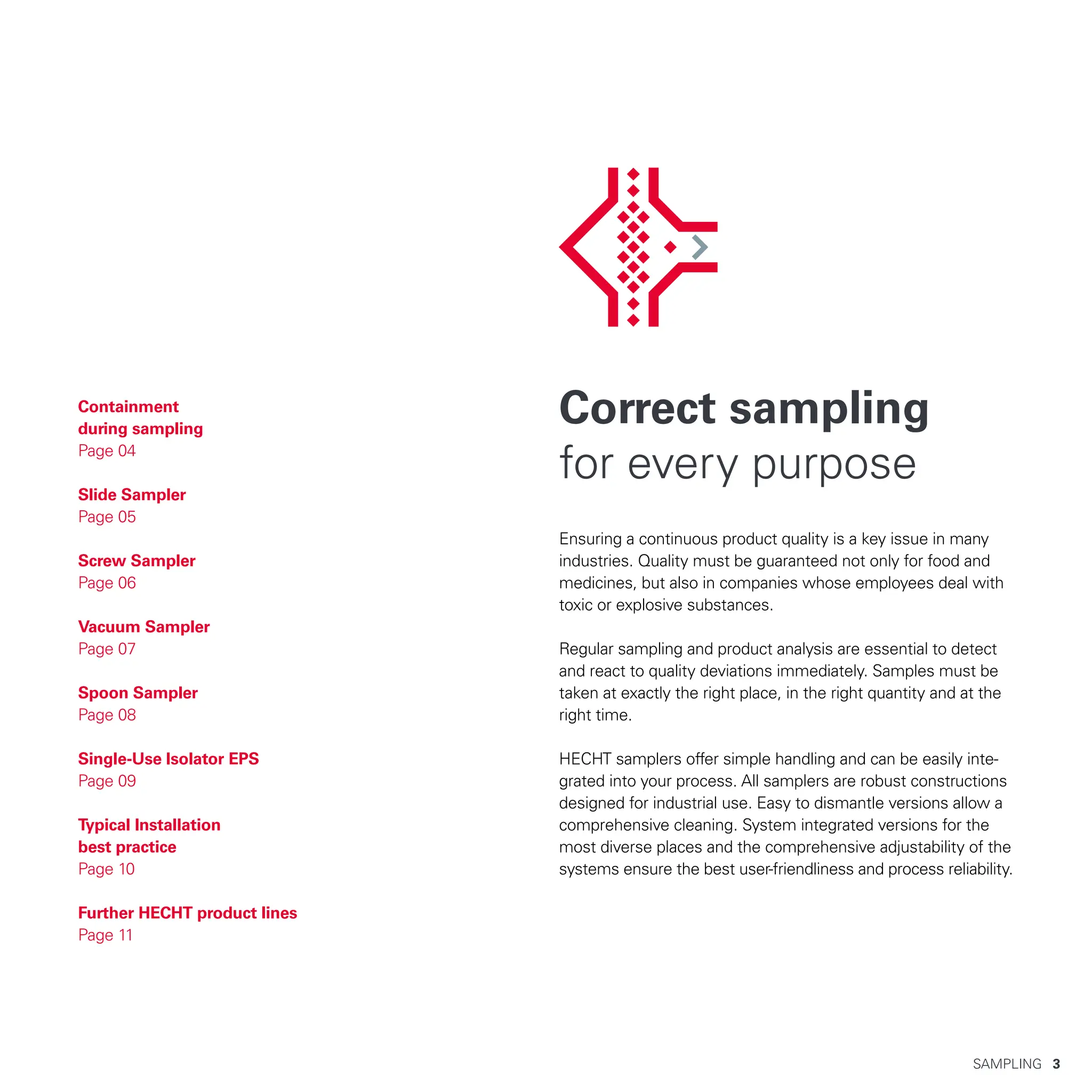 HECHT Brochure Sampling (BeNeLux) containment | PDF