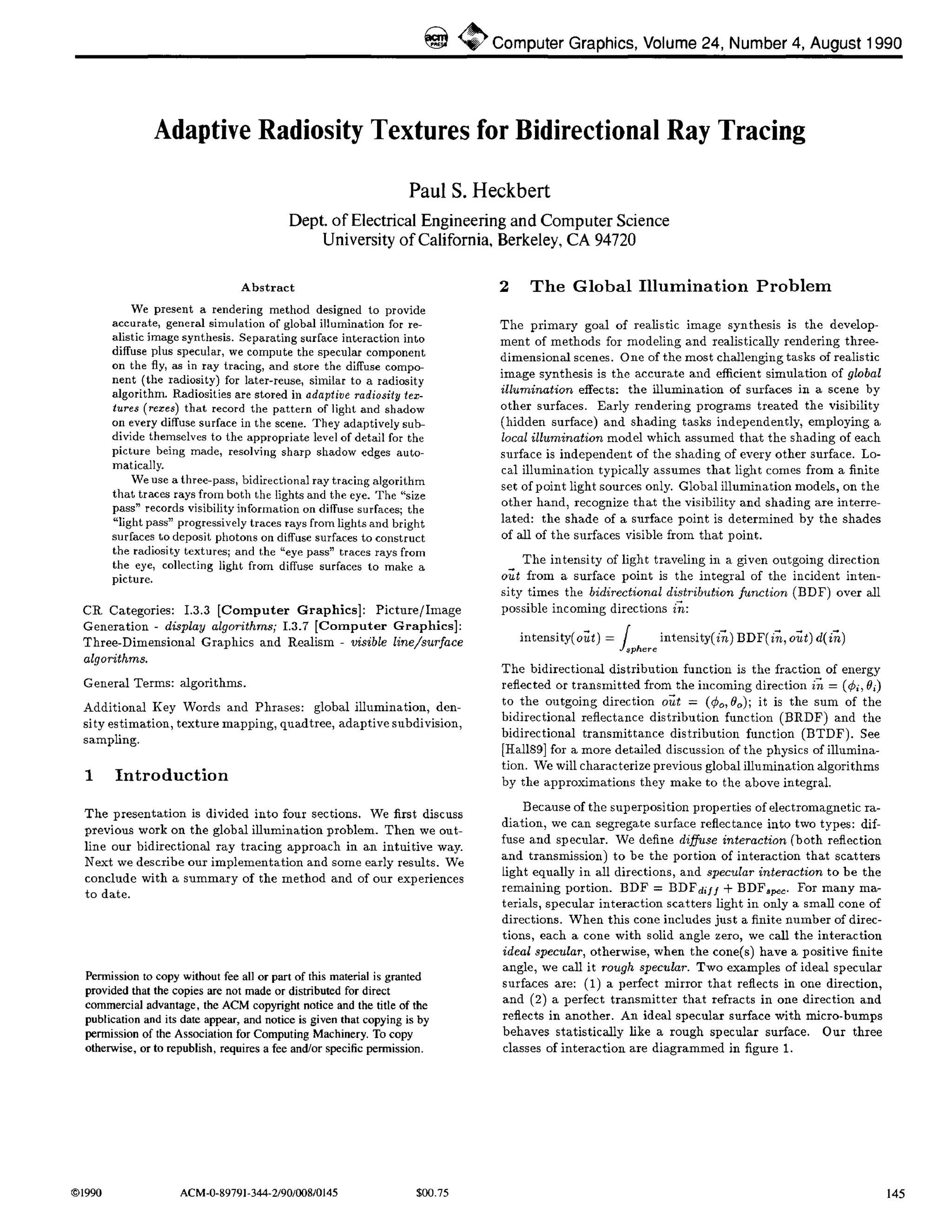 Heckbert p s__adaptive_radiosity_textures_for_bidirectional_r | PDF