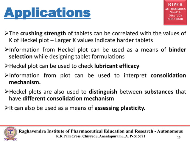 Heckel Plots for Tablet Compression | PPTX | Physics | Science