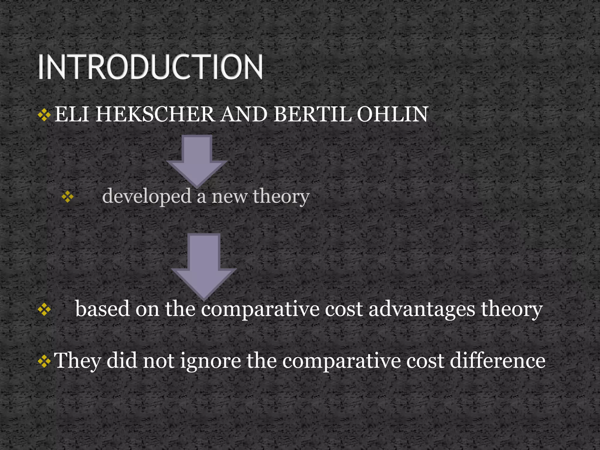 Heckscher ohlin model theory of international trade | PPTX