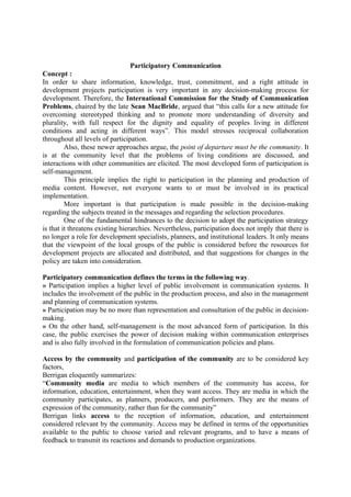 Hecm512 assignment on participatory communication | DOC | Civic affairs ...