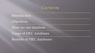 HEC online databases Acquired from HEC by Riphah International University | PPT | Free Download