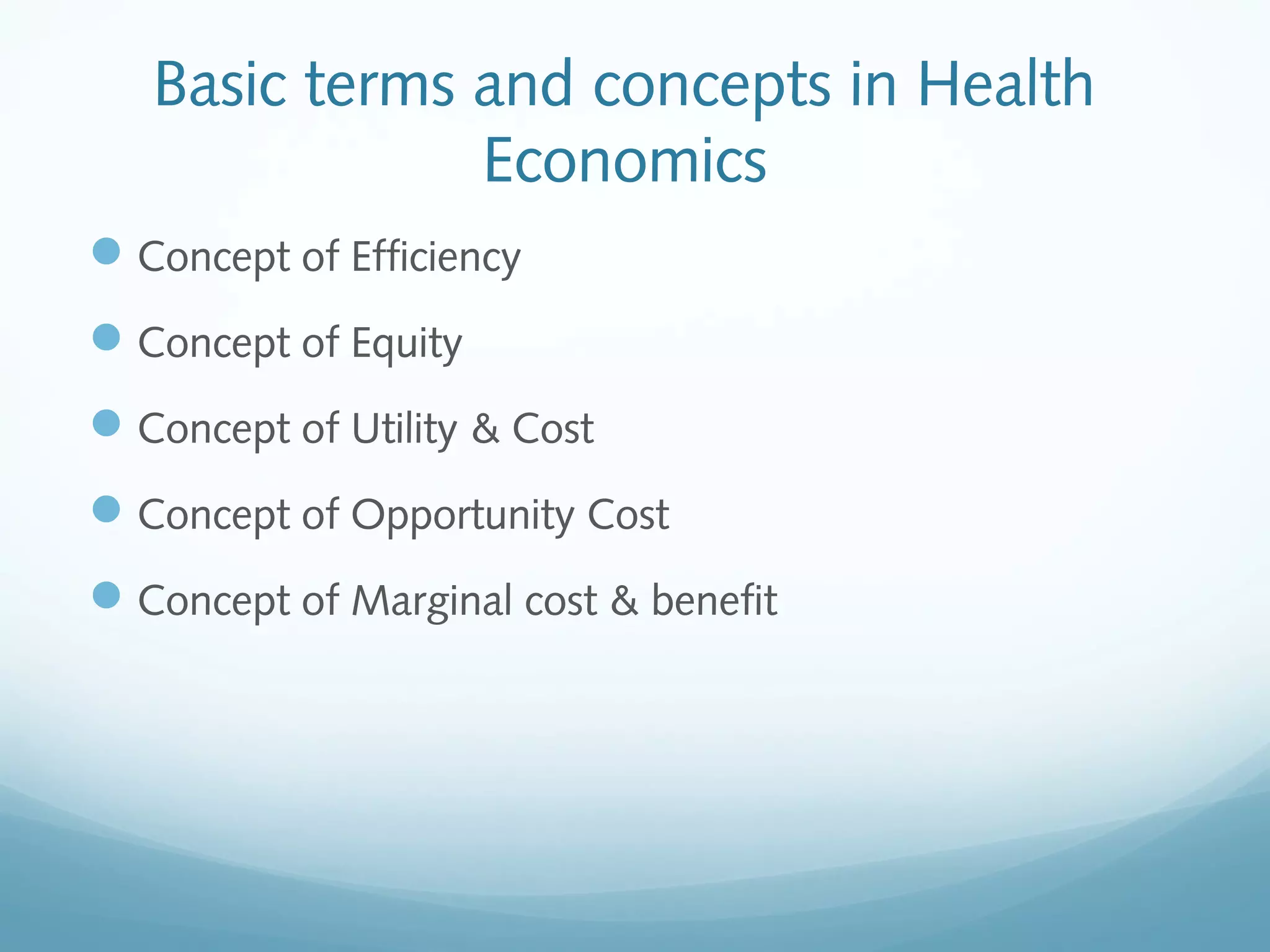 Basics of Health economics | PPT