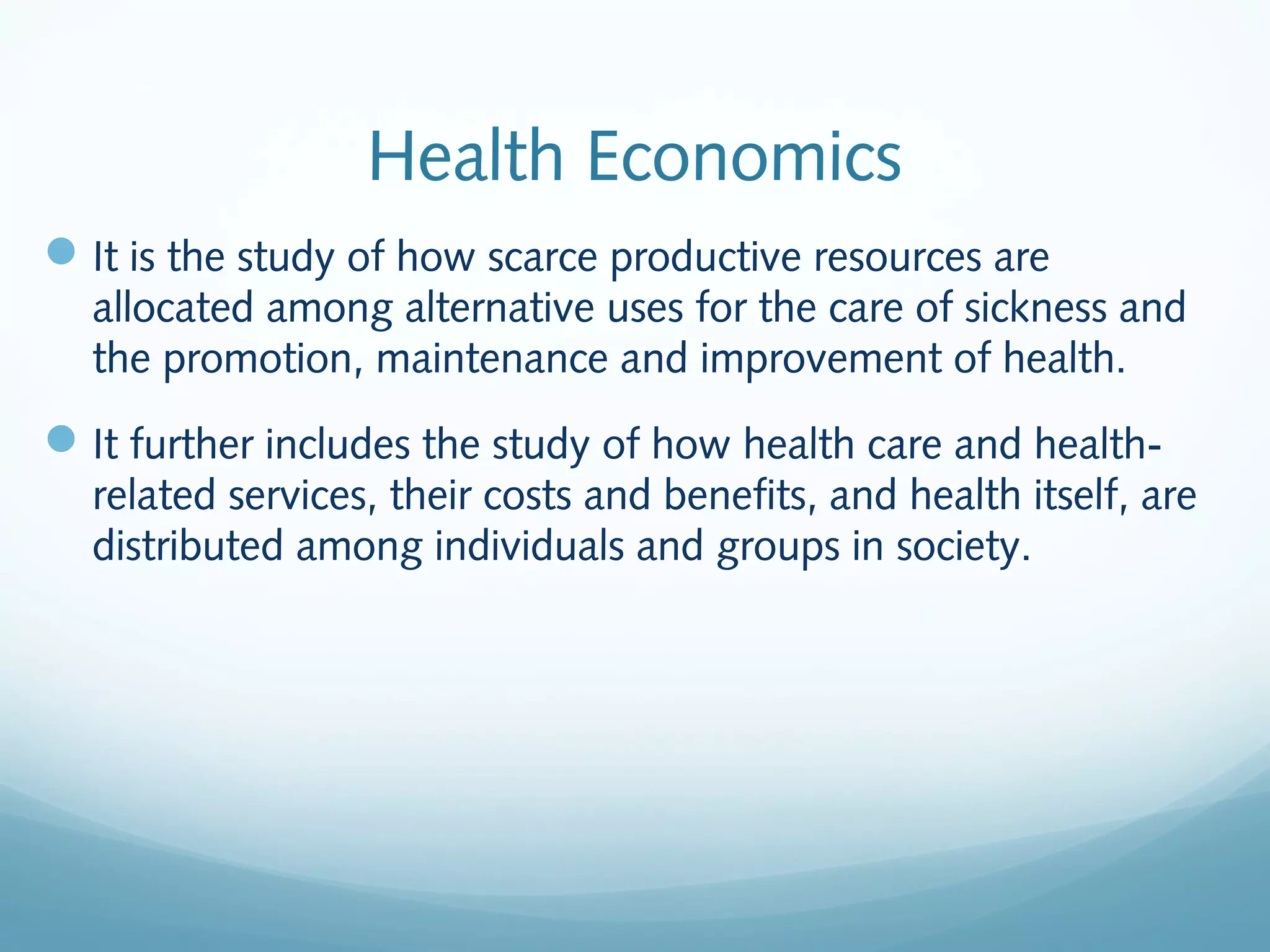 Basics of Health economics | PPT