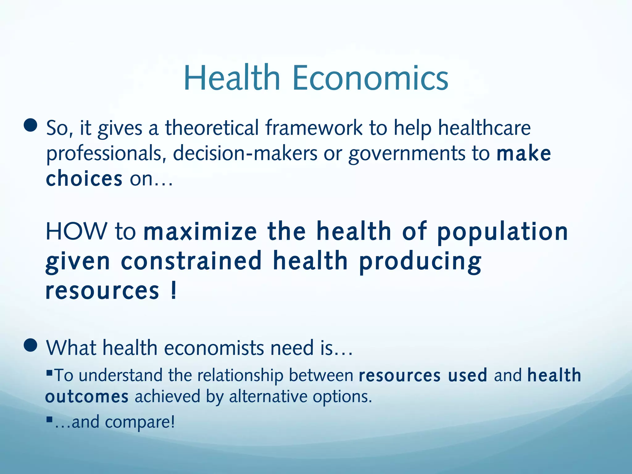 Basics of Health economics | PPT