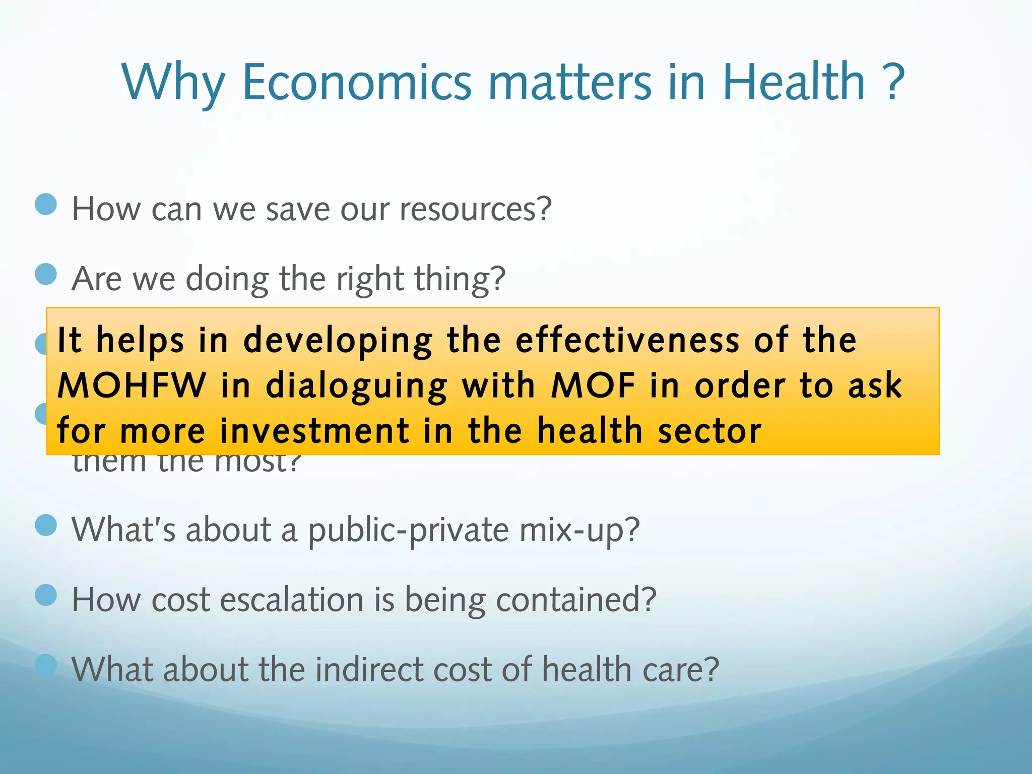 Basics of Health economics | PPT