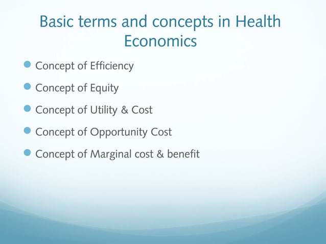 Basics of Health economics | PPT