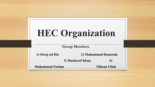 HEC Organization presentation in Management | PPT