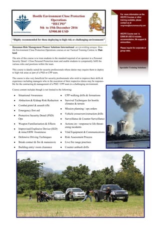 HECPO course brochure December 2016 | PDF