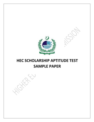 Hec scholarship test sample paper 2 | PDF