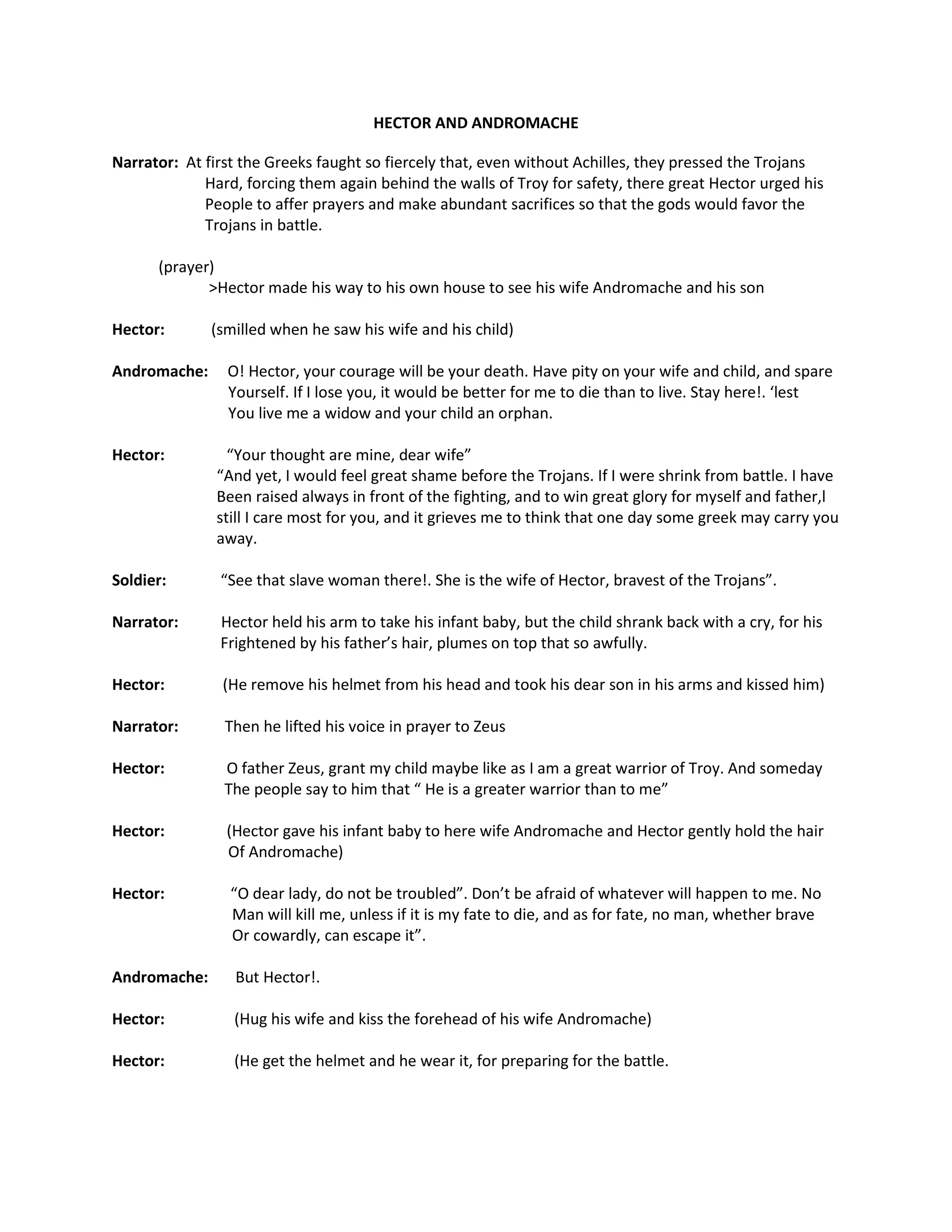 Hector and andromache | DOCX