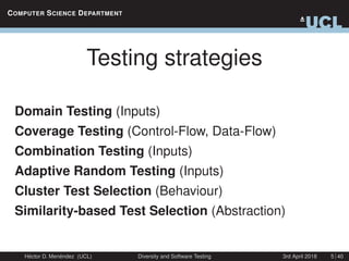 An overview on diversity and Software Testing | PPT