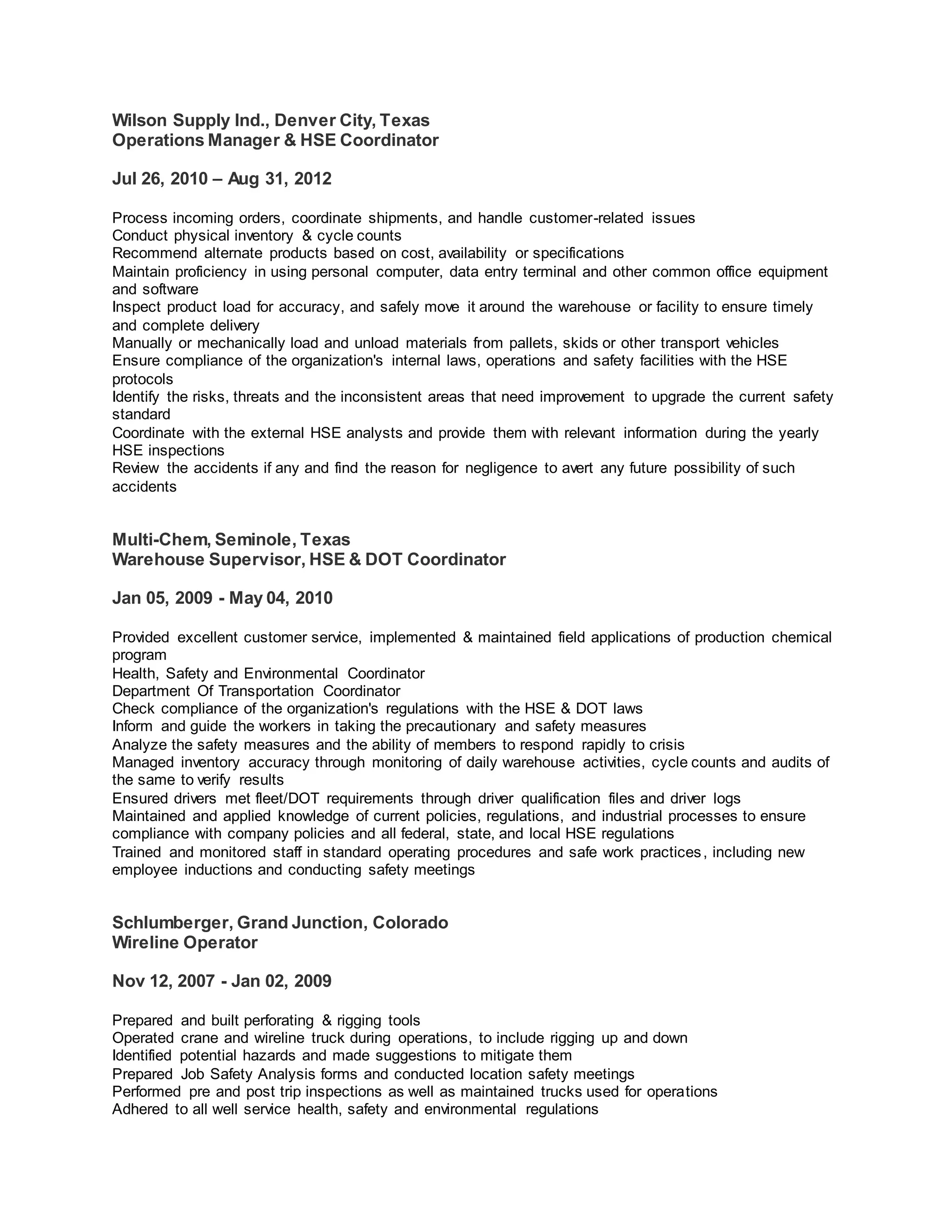 Hector M Morales Safety Resume | DOCX