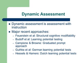 Summary Dynamic Assessment Oct 2015 | PDF