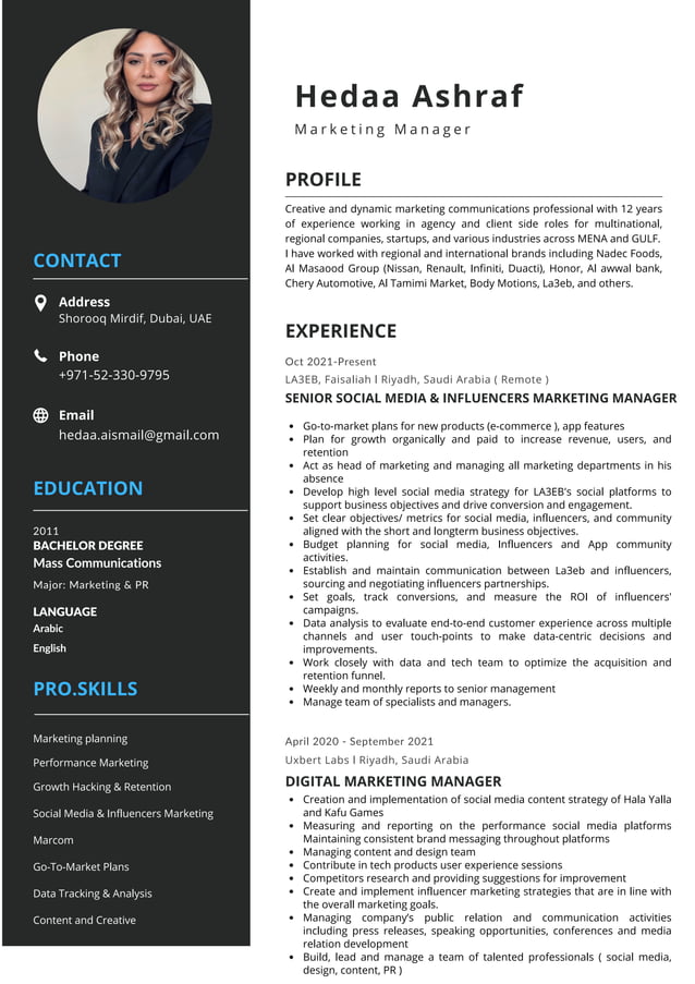 Hedaa Ashraf Resume.pdf | Marketing and Advertising | Business
