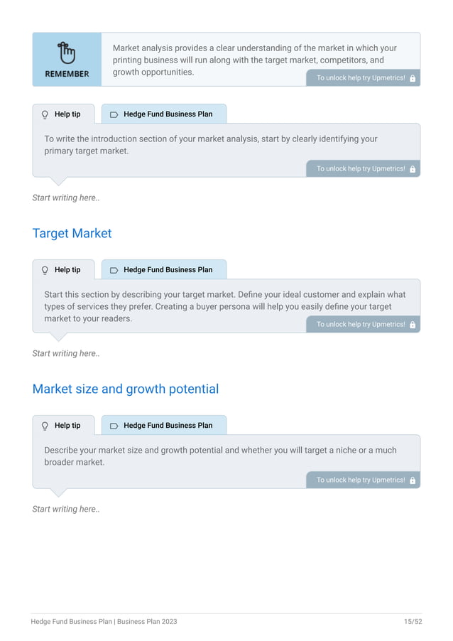 Hedge Fund Business Plan Example | Upmetrics | PDF | Hedge Funds ...